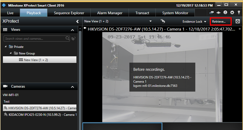 Retrieval of remote recordings (Edge storage)