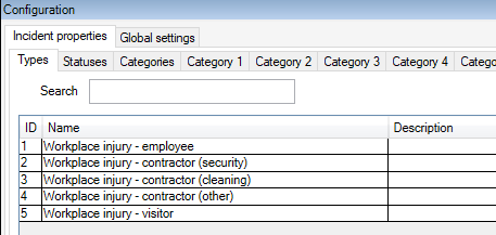 Scenario: Use incident types to document who gets injured