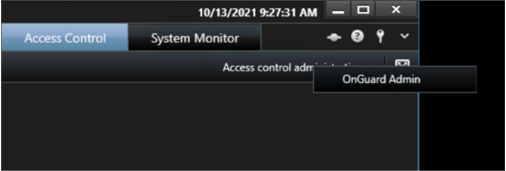 OnGuard web admin link