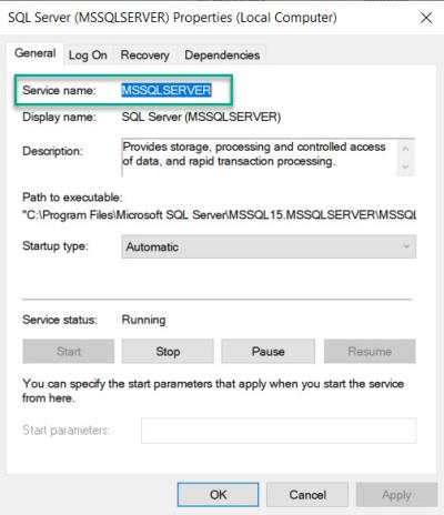 View the instance name of the SQL Server