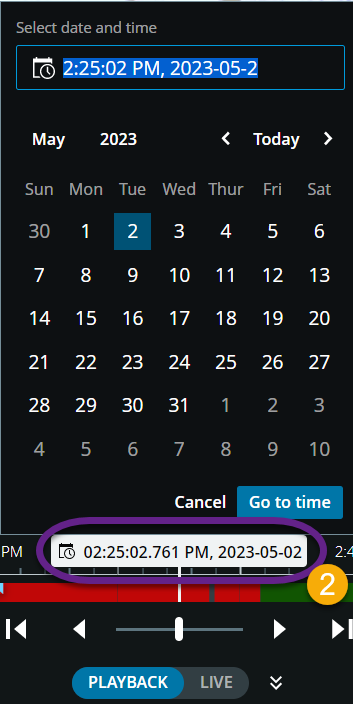 Specify time for video playback