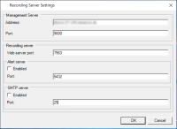 Change or verify the basic configuration of a recording server