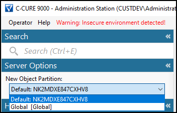 Configuring partitions in CCure