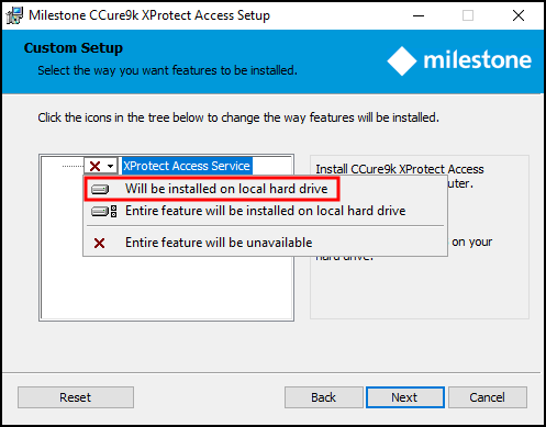 CCure9k XProtect Access Service installation on an integration server