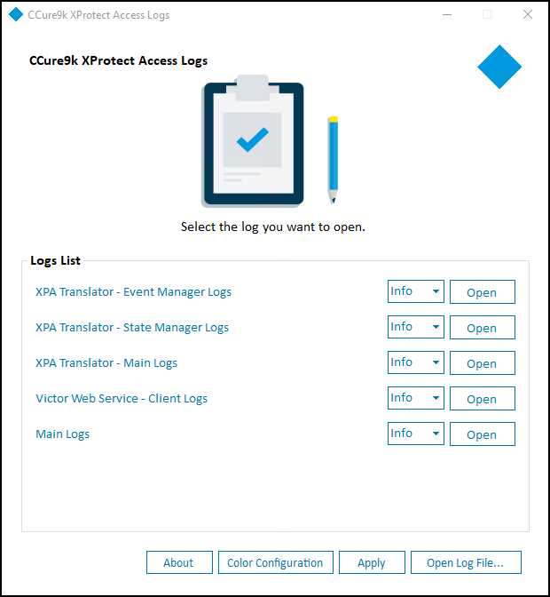 Using the log viewer application