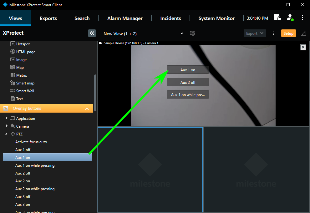 Setup of Aux buttons in the Smart Client