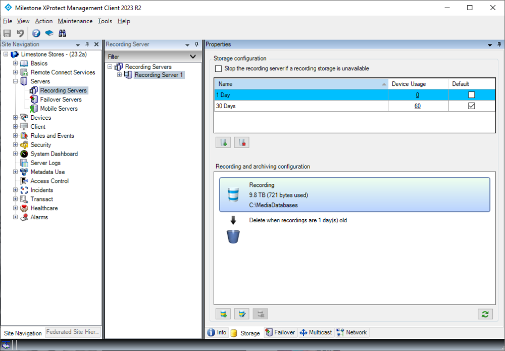 Storage configuration