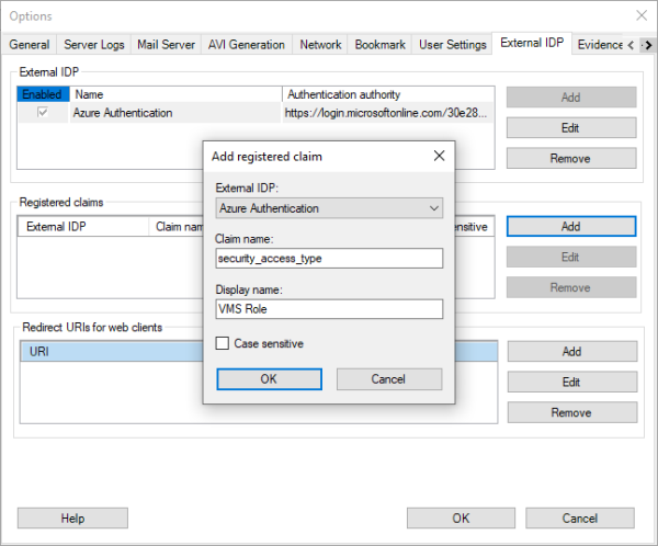 VMS roles and external IDP users