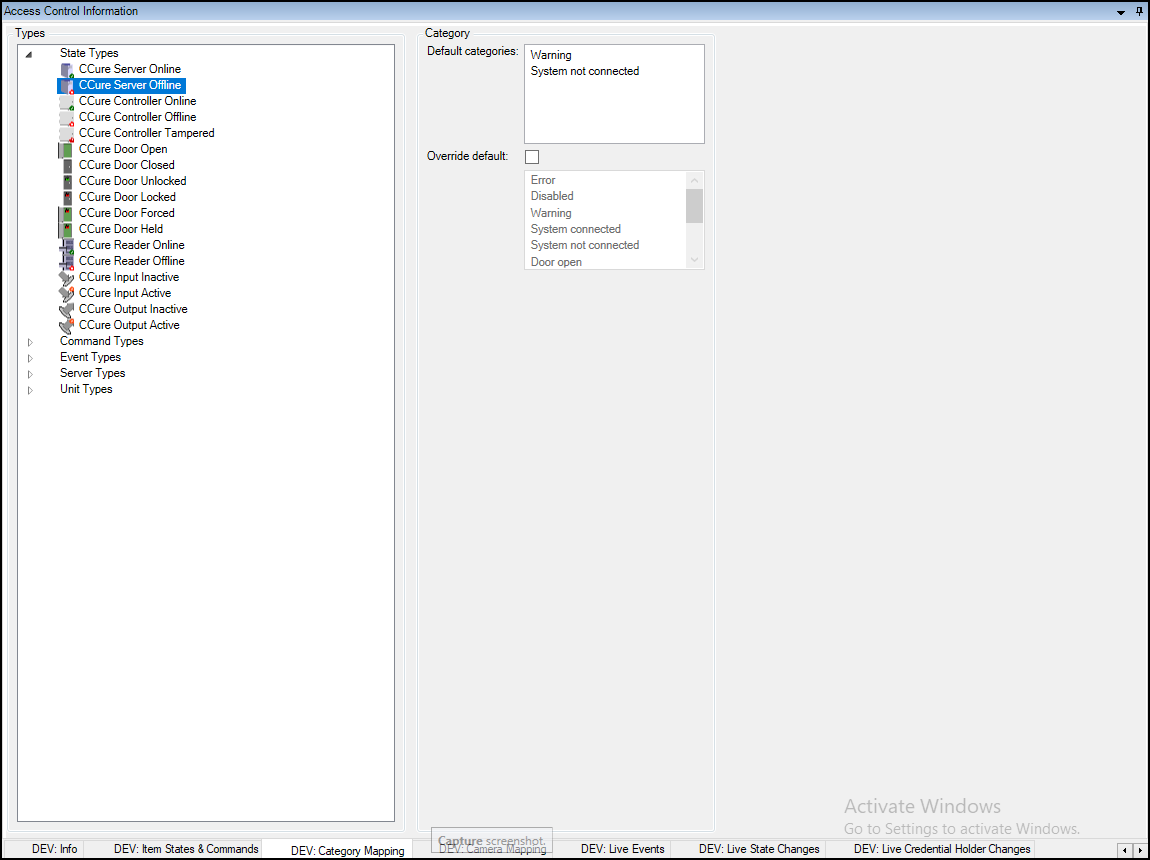 Developer tabs (reference)