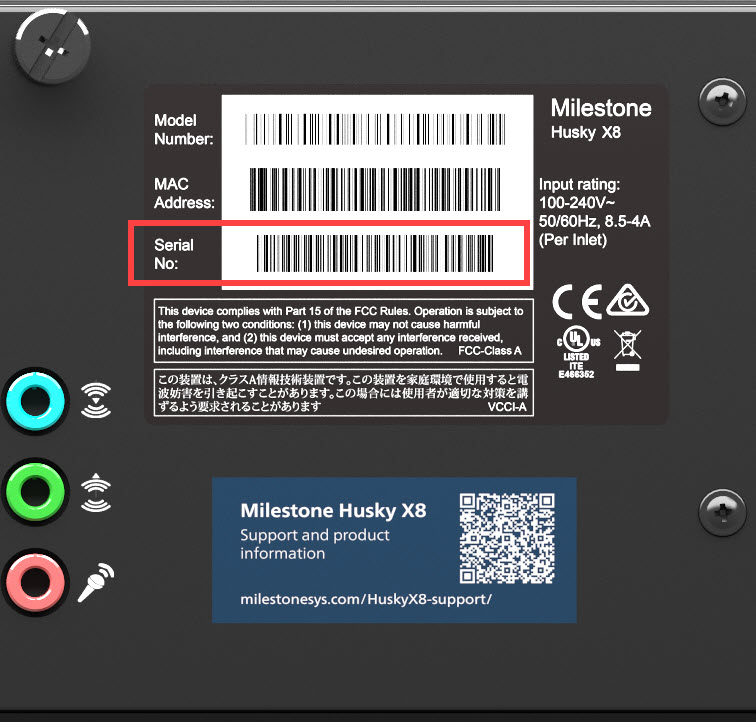 Locate the serial numbers