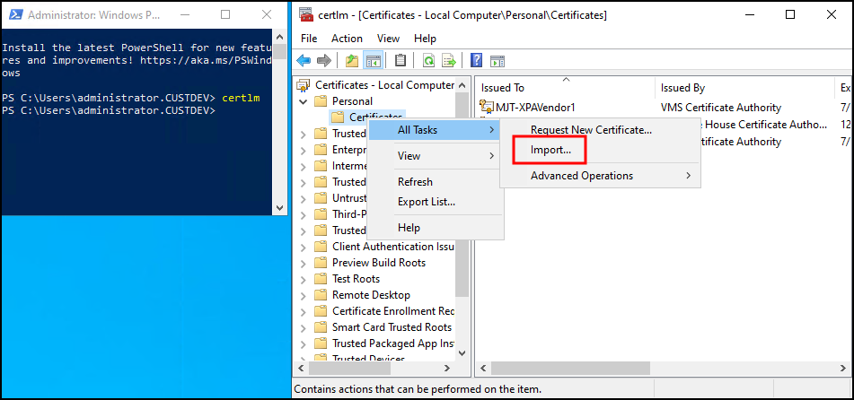 Applying secure communications between XProtect and the OnGuard ...
