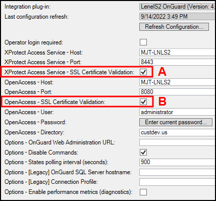 Applying secure communications between XProtect and the OnGuard ...