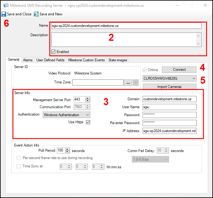 Configure the Recording Server connection