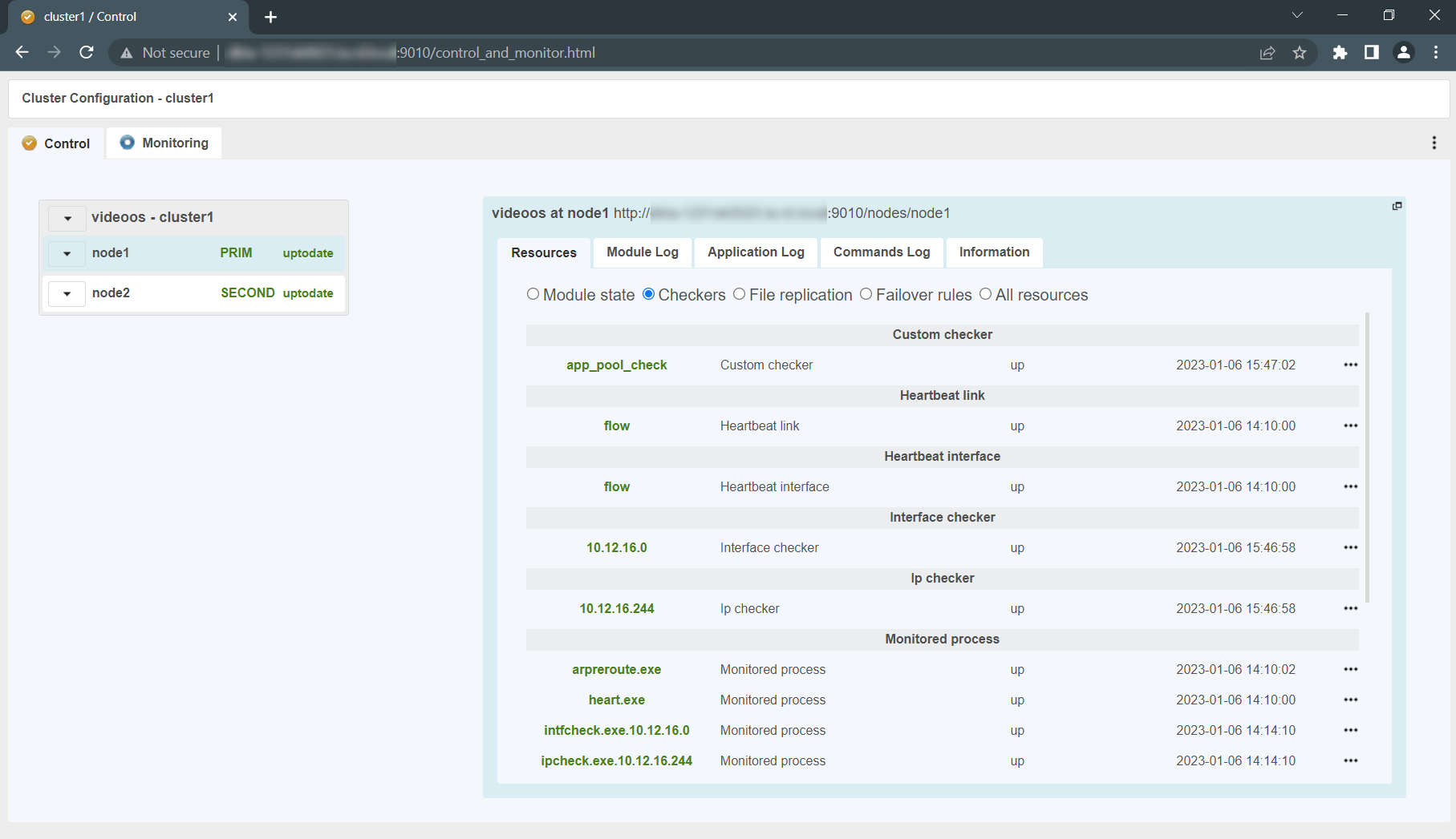 Open the failover web console