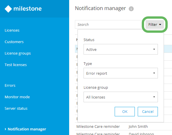 Manage notifications