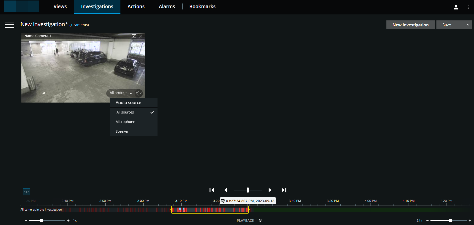 Play back recordings from one camera