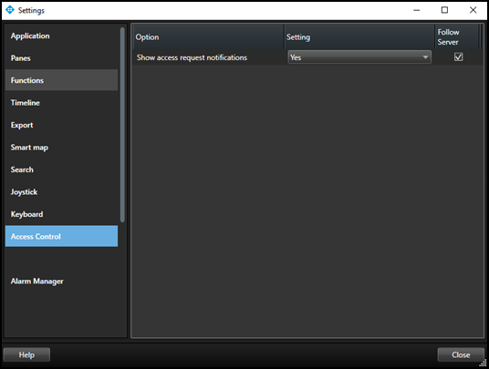 Access control options