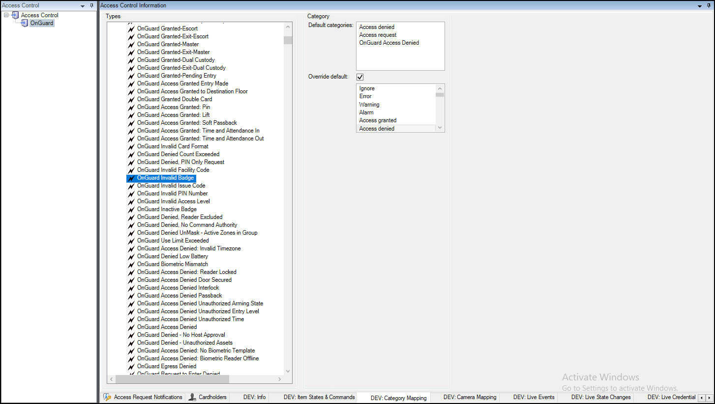 Developer tabs (reference)