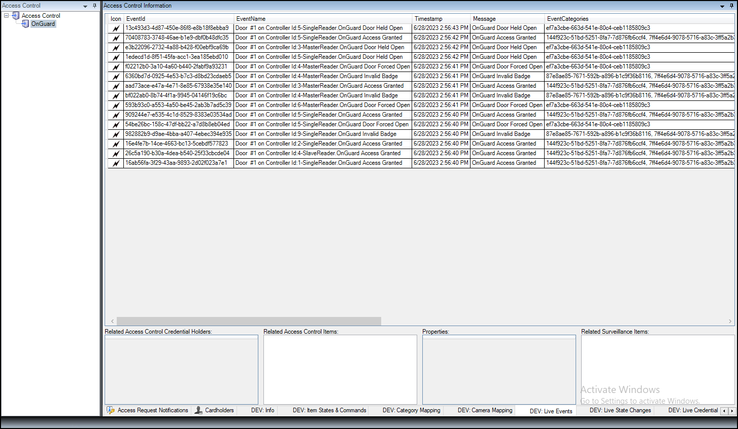 Developer tabs (reference)